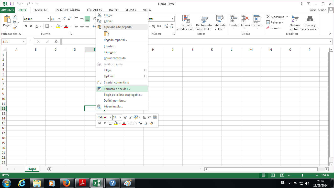 FORMATO DE CELDAS | Note